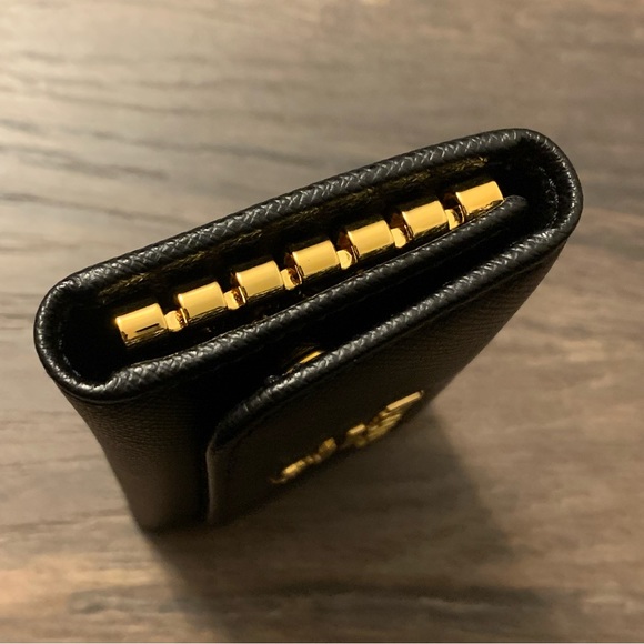 Prada | Accessories | Prada Nero Black Saffiano Leather 6 Key Holder ...